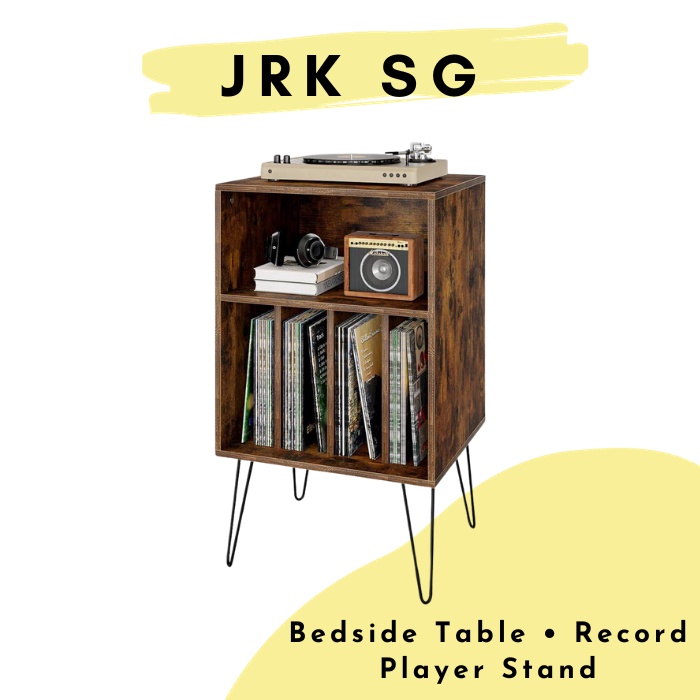 Bedside Table • Record Player Stand • Vinyl Storage Table, Display ...