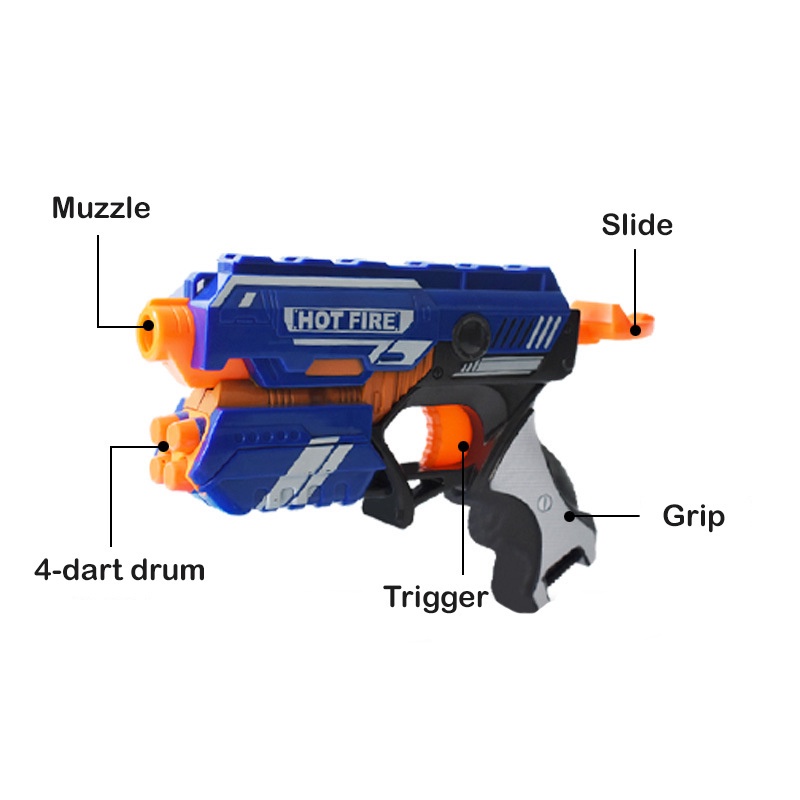 Soft bullet Blaster for kids. Soft Dart X 10 Blaster Toy. Shooting game ...
