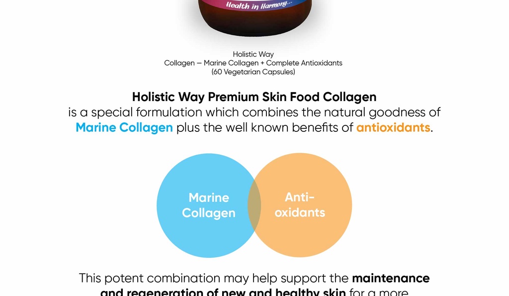 Holistic Way Collagen - Marine Collagen + Complete Antioxidants (60 ...