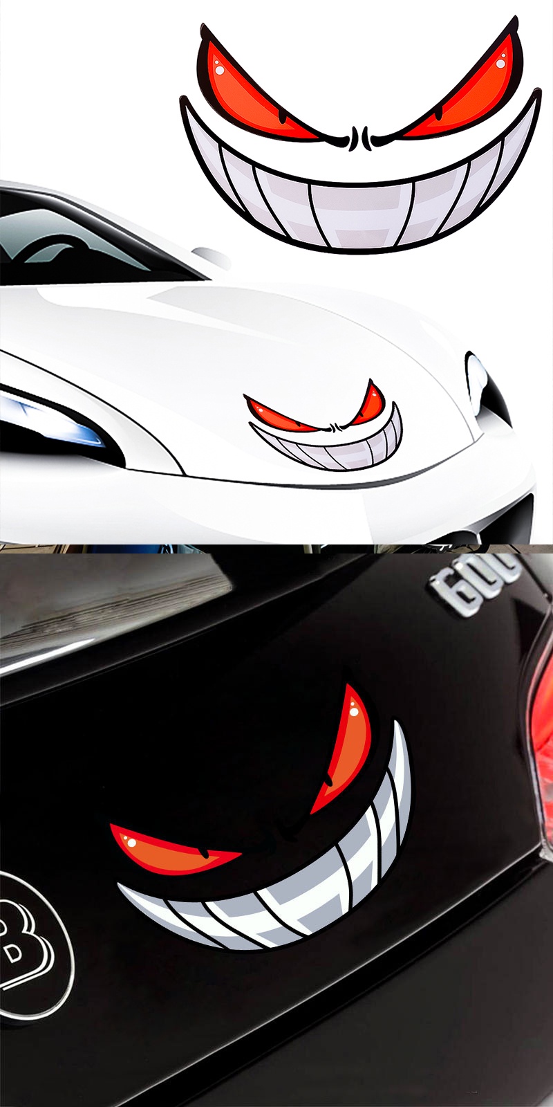 4 Sizes Smiling Devil Waterproof Sticker / Cartoon Cute Red Eyes Gengar ...