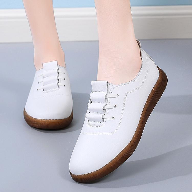 JINTOHO Fashion Women Slip on Shoes Woman White Low Top Leather Casual ...