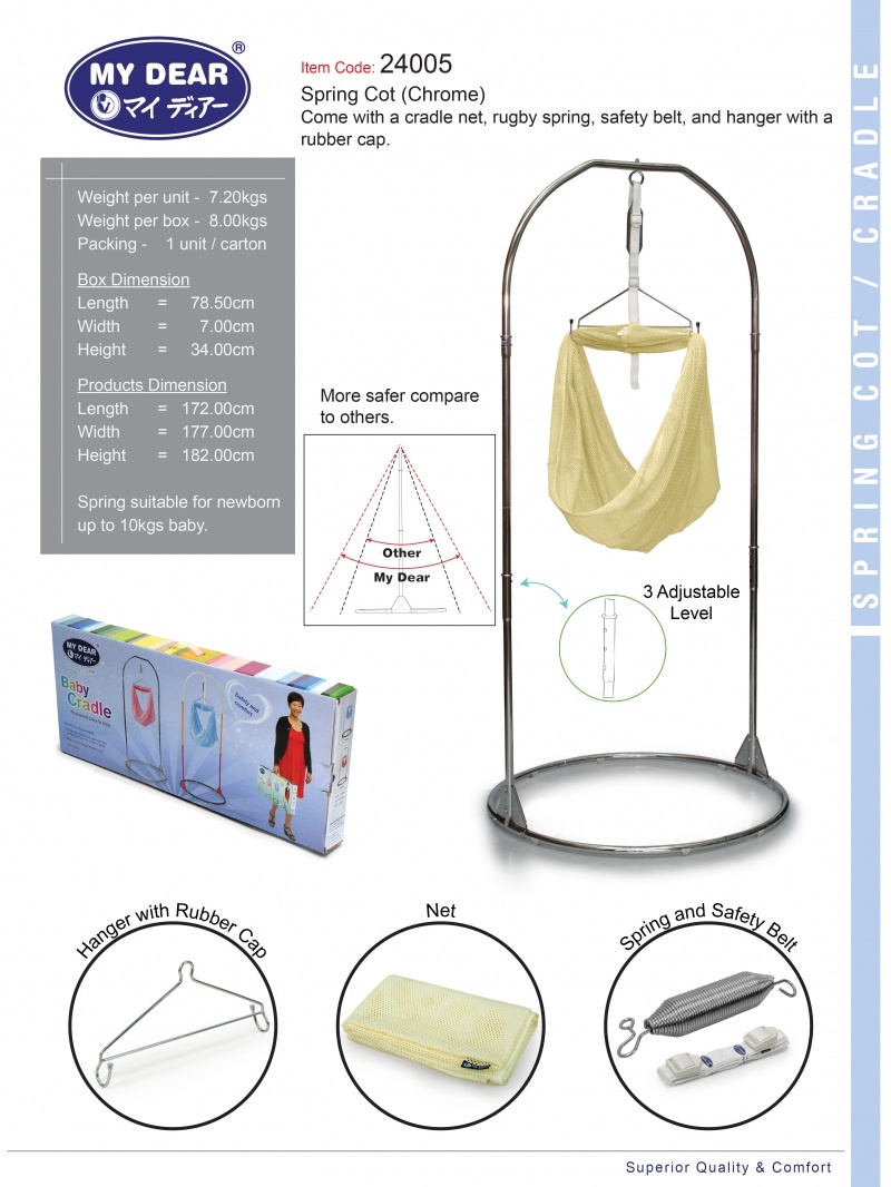 My Dear Baby Spring Cot 24005 (Chrome) Sarong Iron Frame Buaian Babi ...