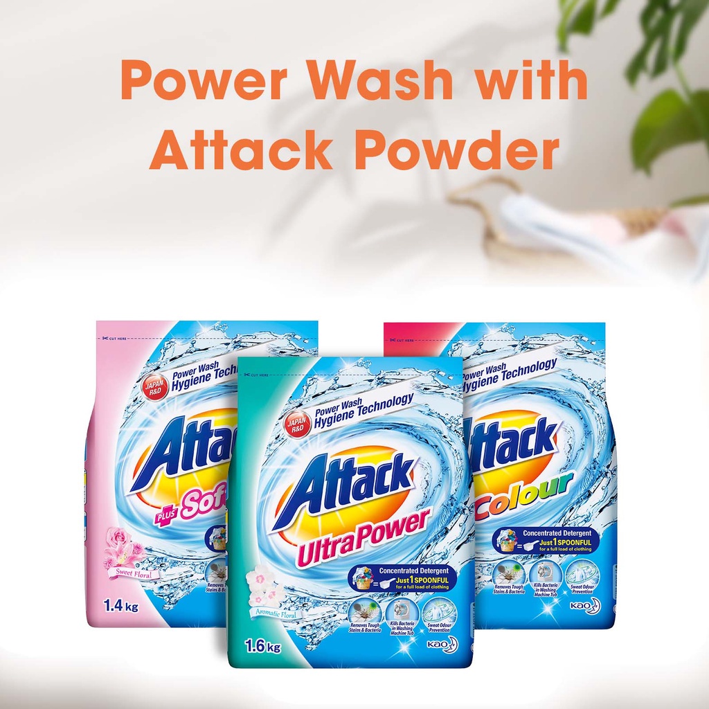 Attack Powder Laundry Detergent 1.4/1.6KG | Shopee Singapore