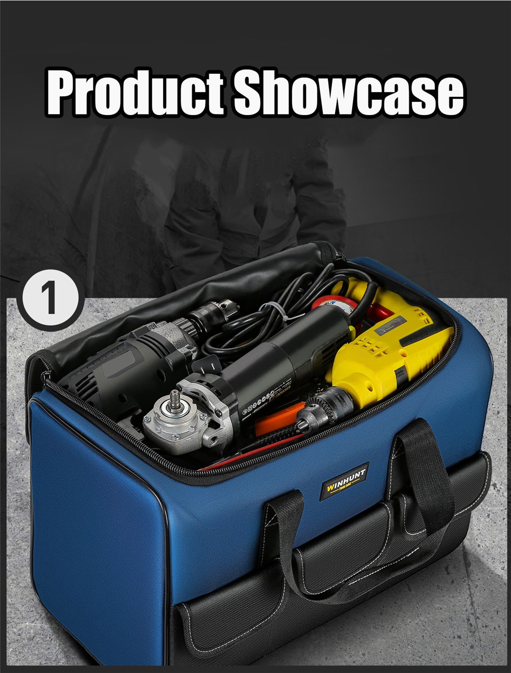 Winhunt Square Tool Bag Waterproof Multi Pockets Tool Organizer Tool ...
