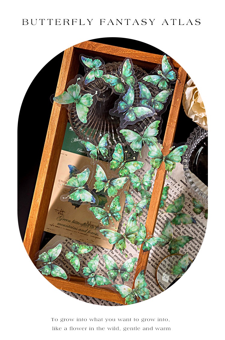 ENWEI 40 Pcs [Butterfly Fantasy Series] Vintage Journal Stickers ...