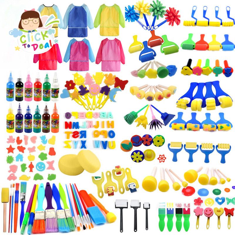 CTD Painting Sponge Kids Toddlers Paint Brushes Sponge Stamps Foam Art ...