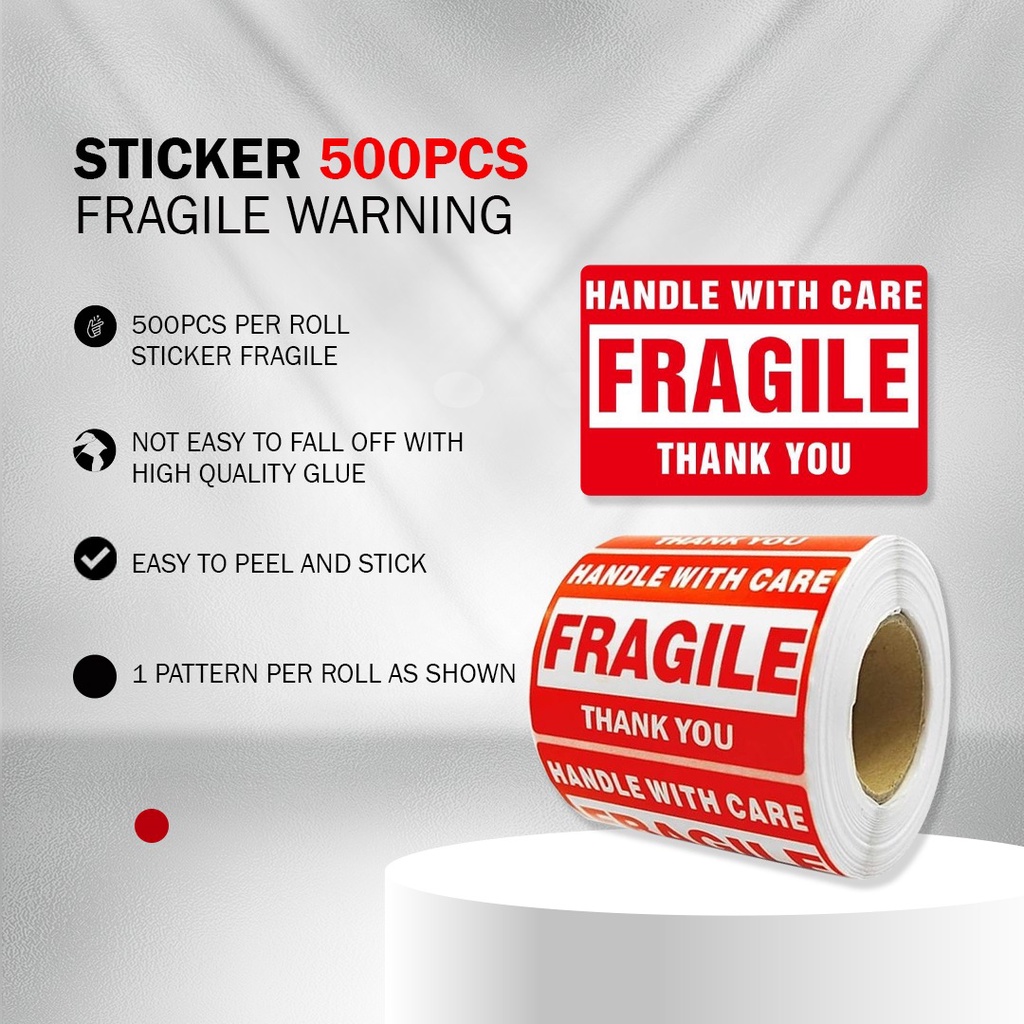 Sticker Fragile Handle With Care Warning Sticker Etiquette Fragile 500 ...