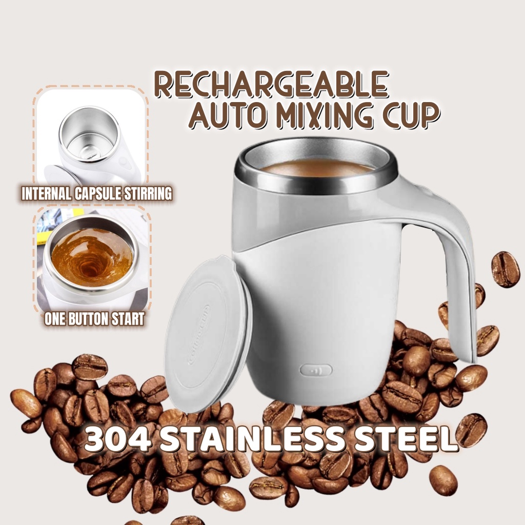 Auto Stirring Mug 380ml Rechargeable Travel Self Stir Magnetic Coffee ...