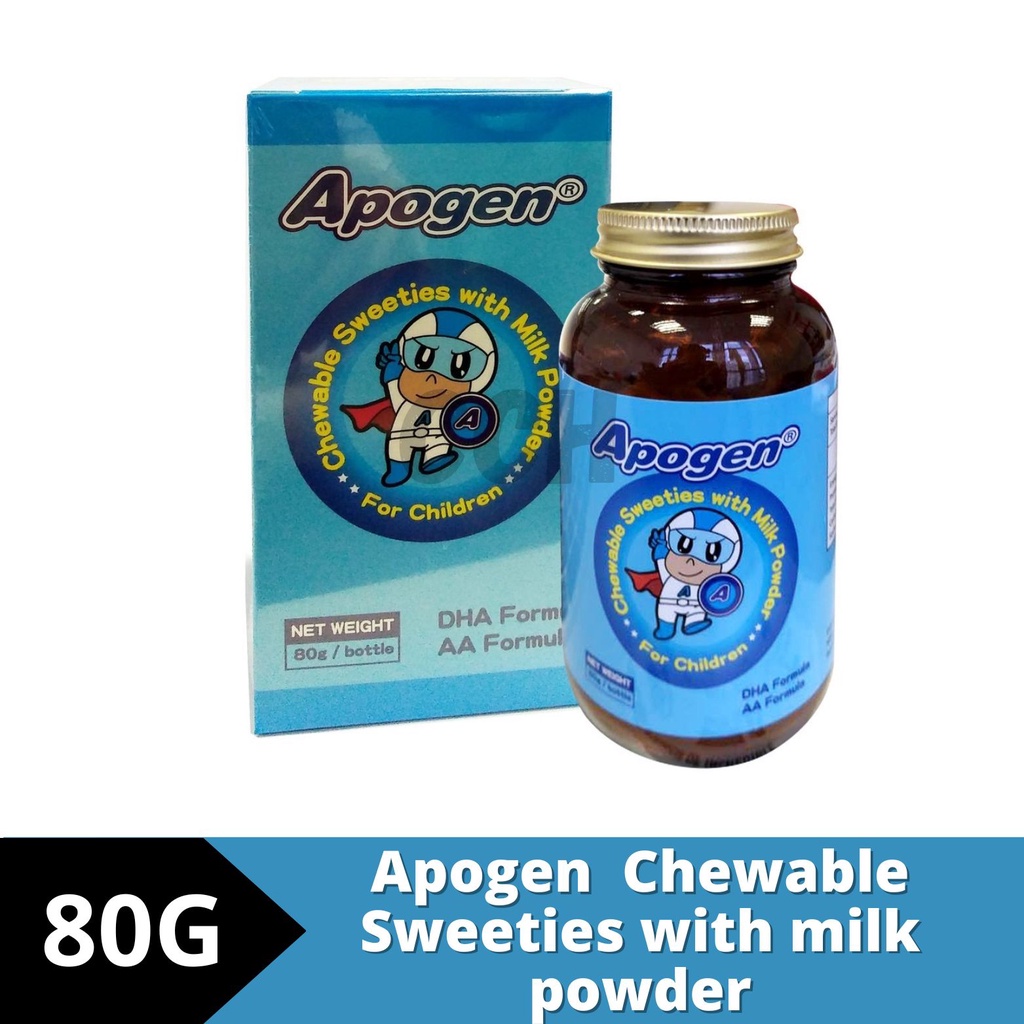 Apogen Chewable Sweeties with milk powder - 80g | Shopee Singapore
