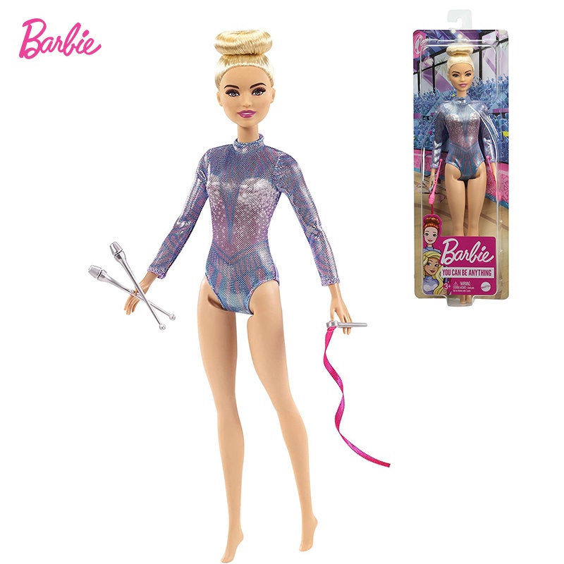 Barbie Rhythmic Gymnast Blonde Doll 12-inch Colorful Metallic Leotard 2 ...
