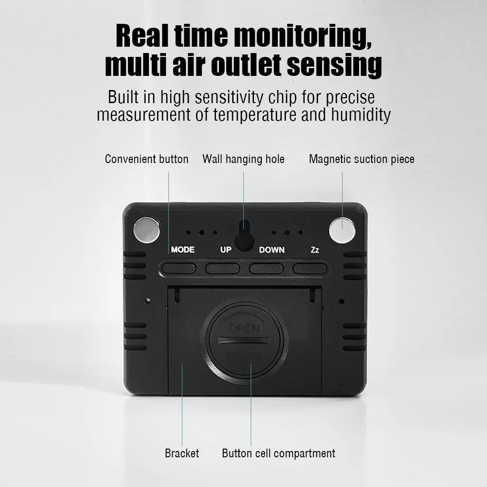 Ultra Thin Electronic Clocks Multifunctional Temperature Humidity LCD ...