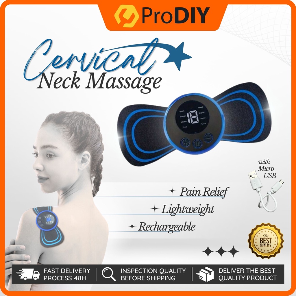 Cervical Massage Sticker EMS Mini Massager Pain Relief Muscle Recovery ...