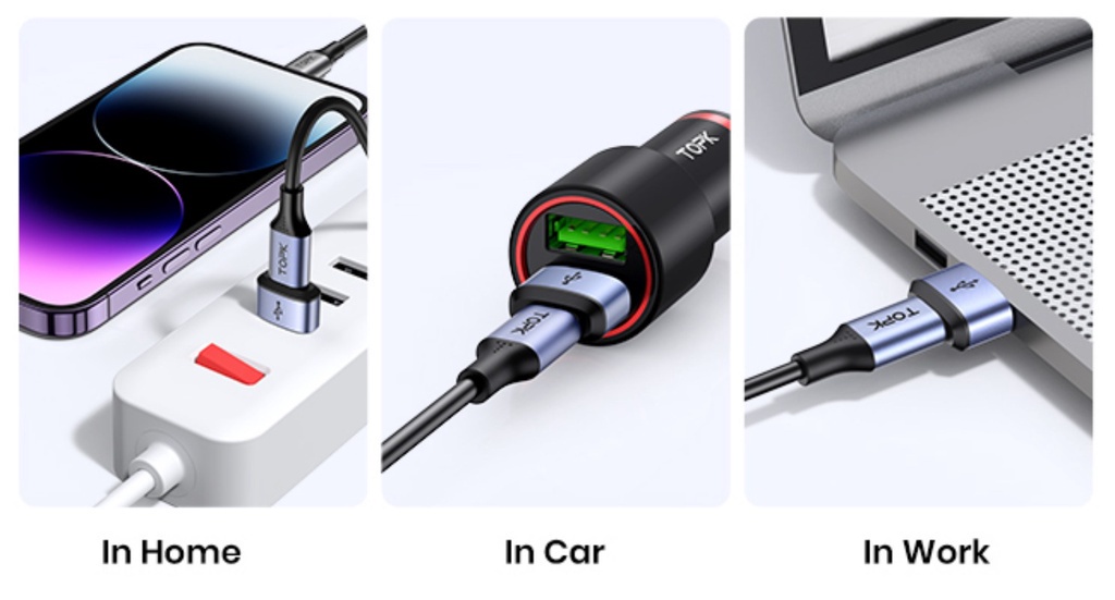 [Value Choice] TOPK AT13 USB C to USB Male Adapter USB Female (Type-C ...