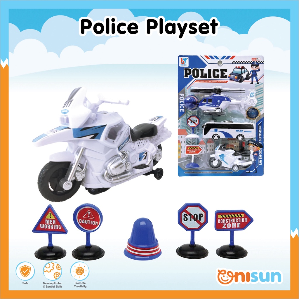 6 in 1 Kids Boy Police Toy Playset (Mainan Kenderaan Polis) | Shopee ...