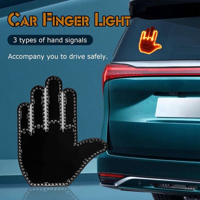 Finger Gesture Light for Car LED Hand Gesture Sign Light Funny Warning ...