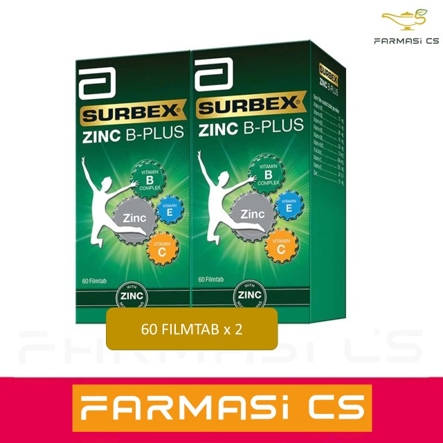 Abbott Surbex Zinc B-Plus 60 Filmtabs x 2 Boxes EXP:08/2026 [ Vitamin B ...