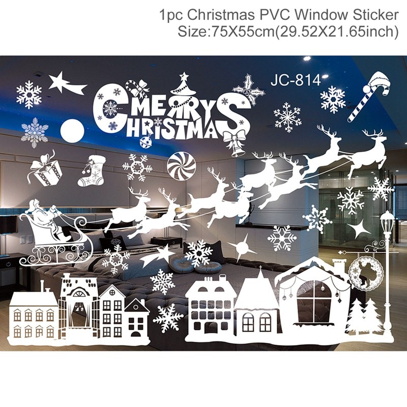 Christmas Window Stickers Christmas Decal Xmas Decors Merry Christmas ...