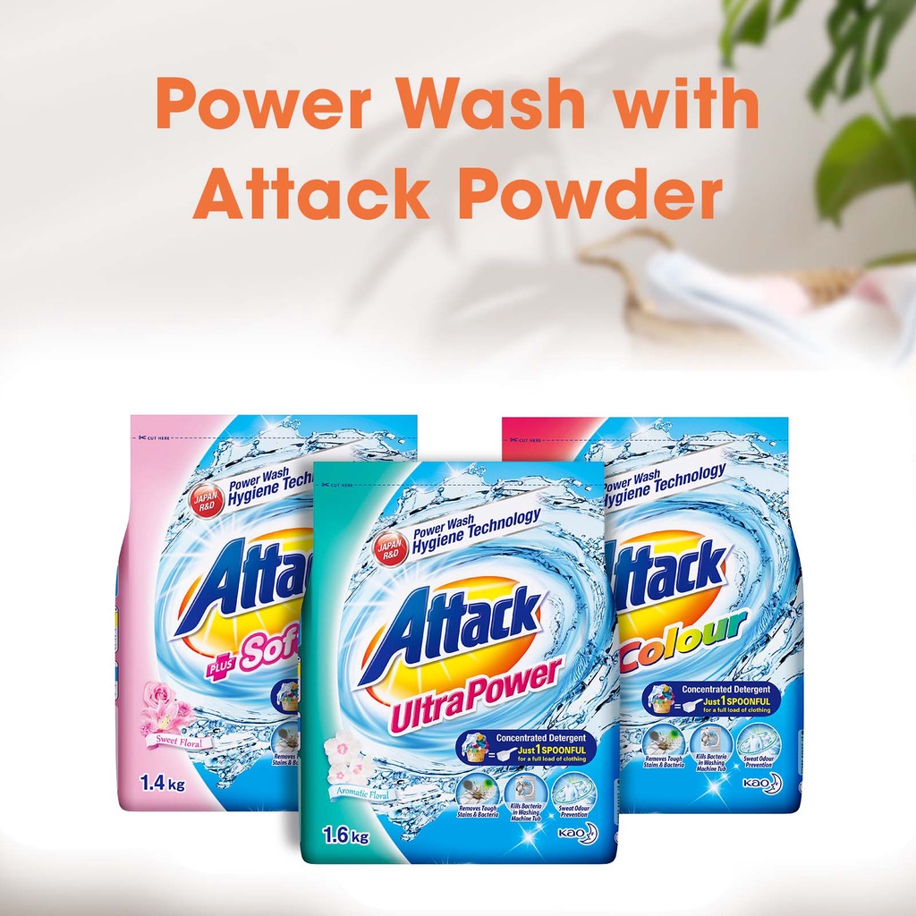 Attack Powder Laundry Detergent 2.8/3KG (Bundle of 2) | Shopee Singapore
