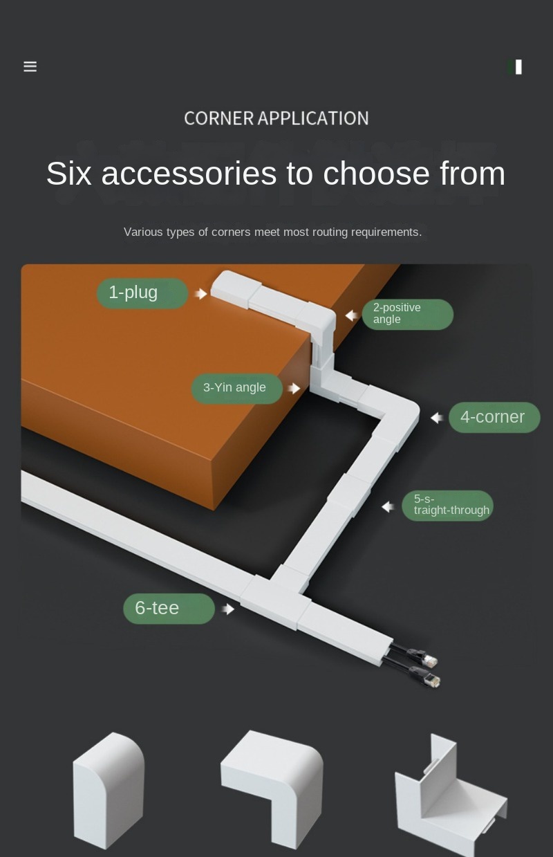 Open-Mounted Wire Trunking PVC Invisible Network Cable Decorative Open ...
