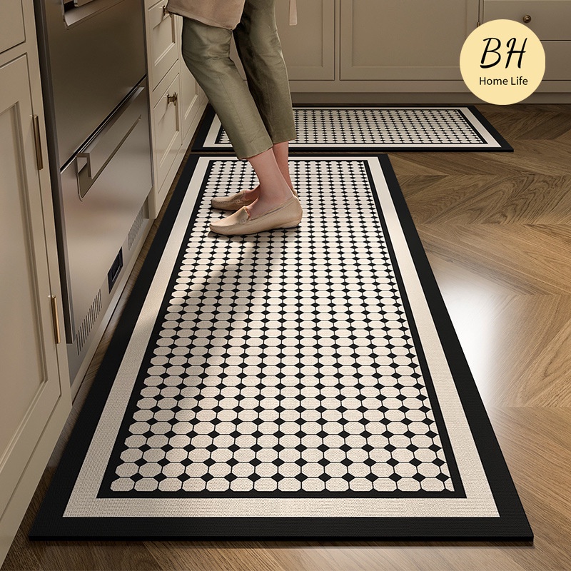 [BH]Retro Elegant Diatomite Long Mat Soft Kitchen Floor Mat Anti Slip ...