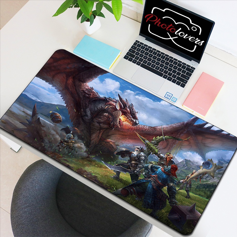 Computer Offices Monster Hunter Rise Deskmat Mousepad Xxl Gaming Mouse Pad Desk Mat Pc Gamer 