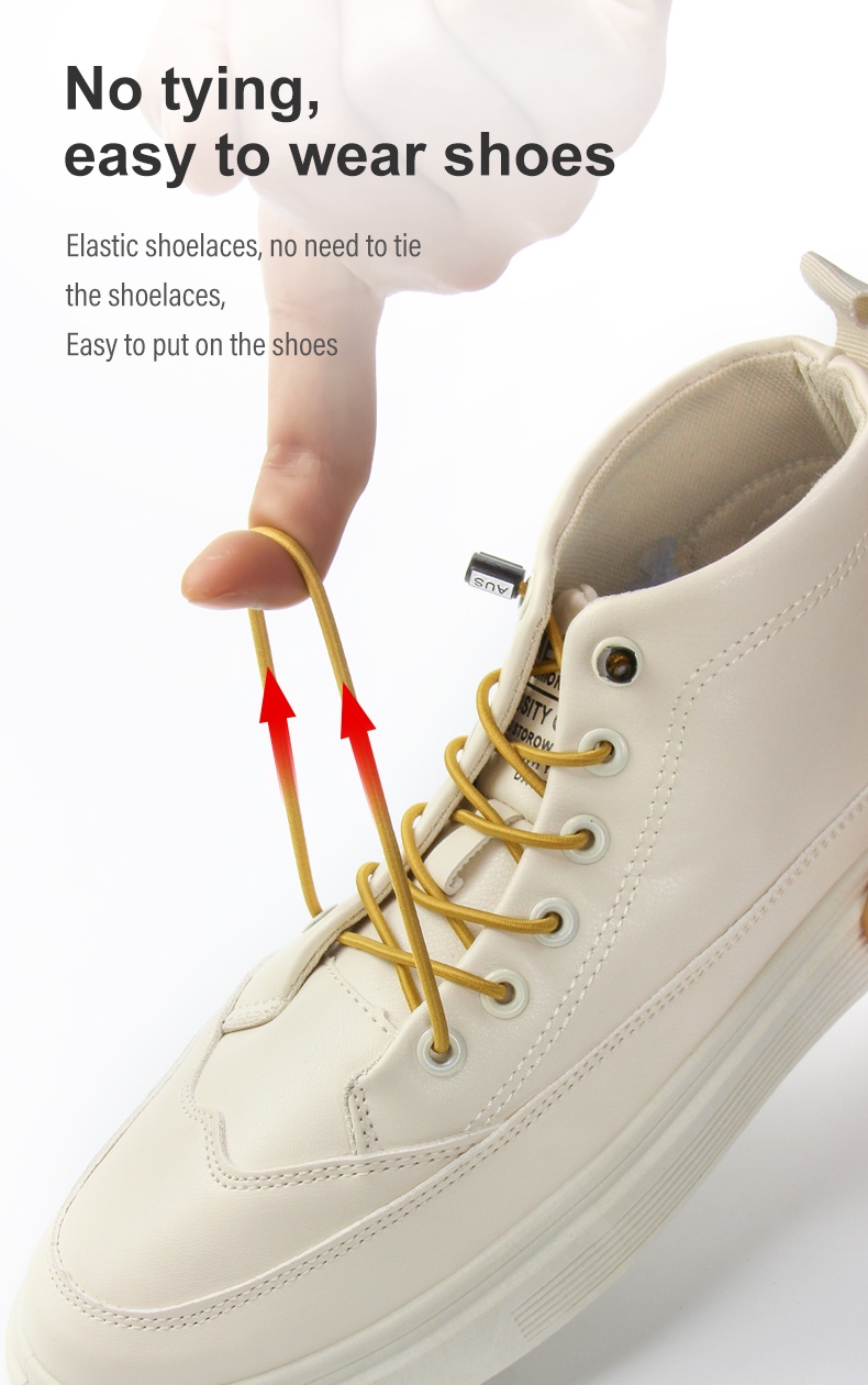 Fashion No Tie Shoelaces Elastic Laces Sneakers Flat Shoe Laces Without ...