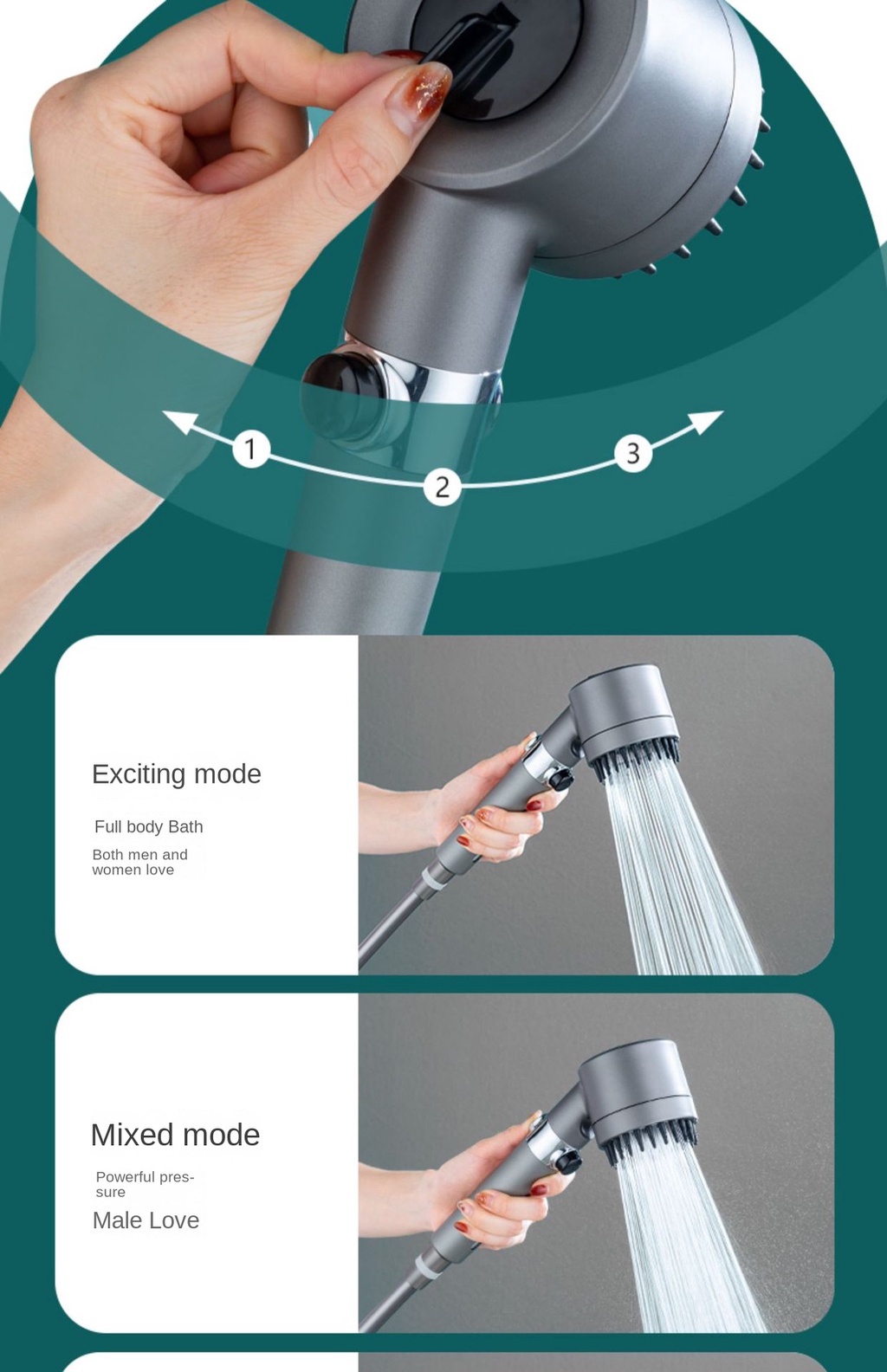 【SG STOCK】4-in-1 High Pressure Shower Head Set - Handheld Showerhead ...