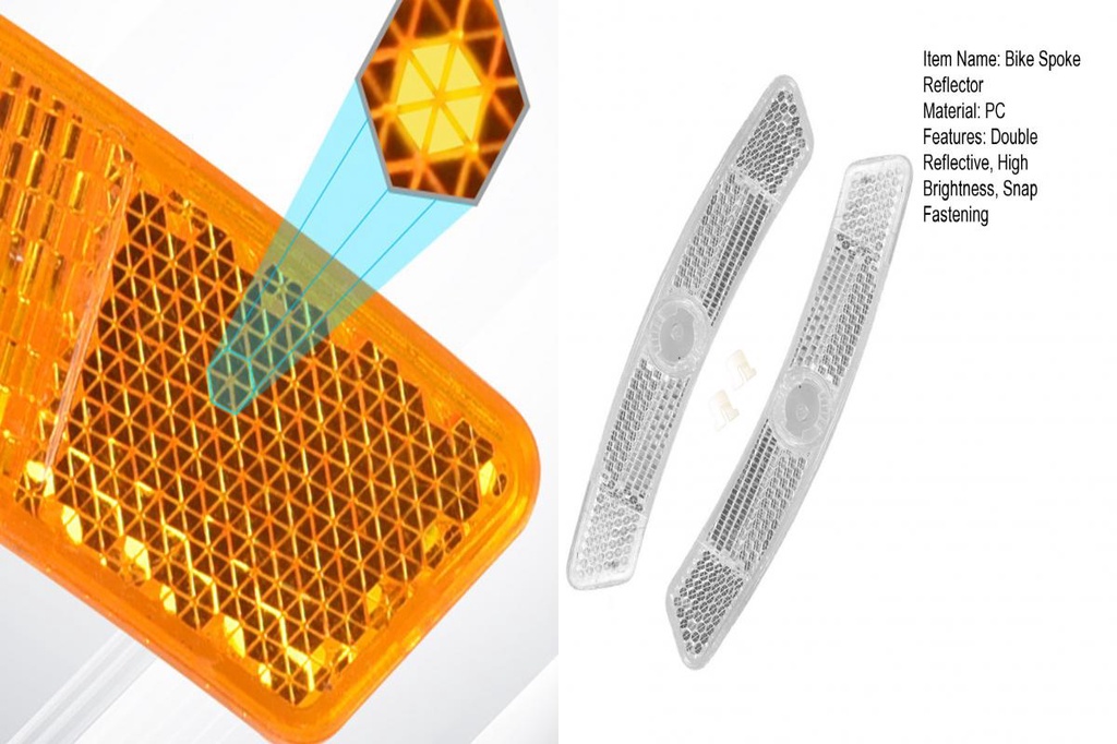 DL 1 Set Bike Spoke Reflector Double Reflective High Brightness Snap ...