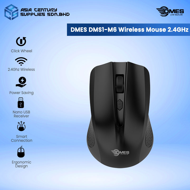 Dmes DMS1-M6 Wireless Mouse 2.4GHz 4 Button 1600 DPI Optical Tracking ...