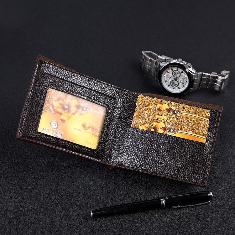 2PCS Men Watch Wallet Set Business Multi Color Round Dial PU Leather ...
