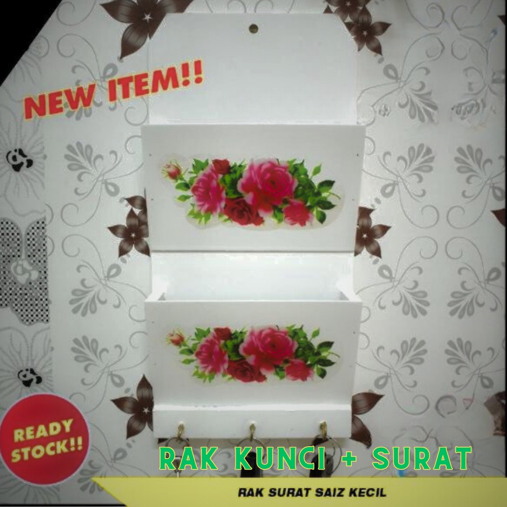 Rak Kunci + Ubat + Sangkut Baju + Surat Besar Kecil Hitam Putih ...