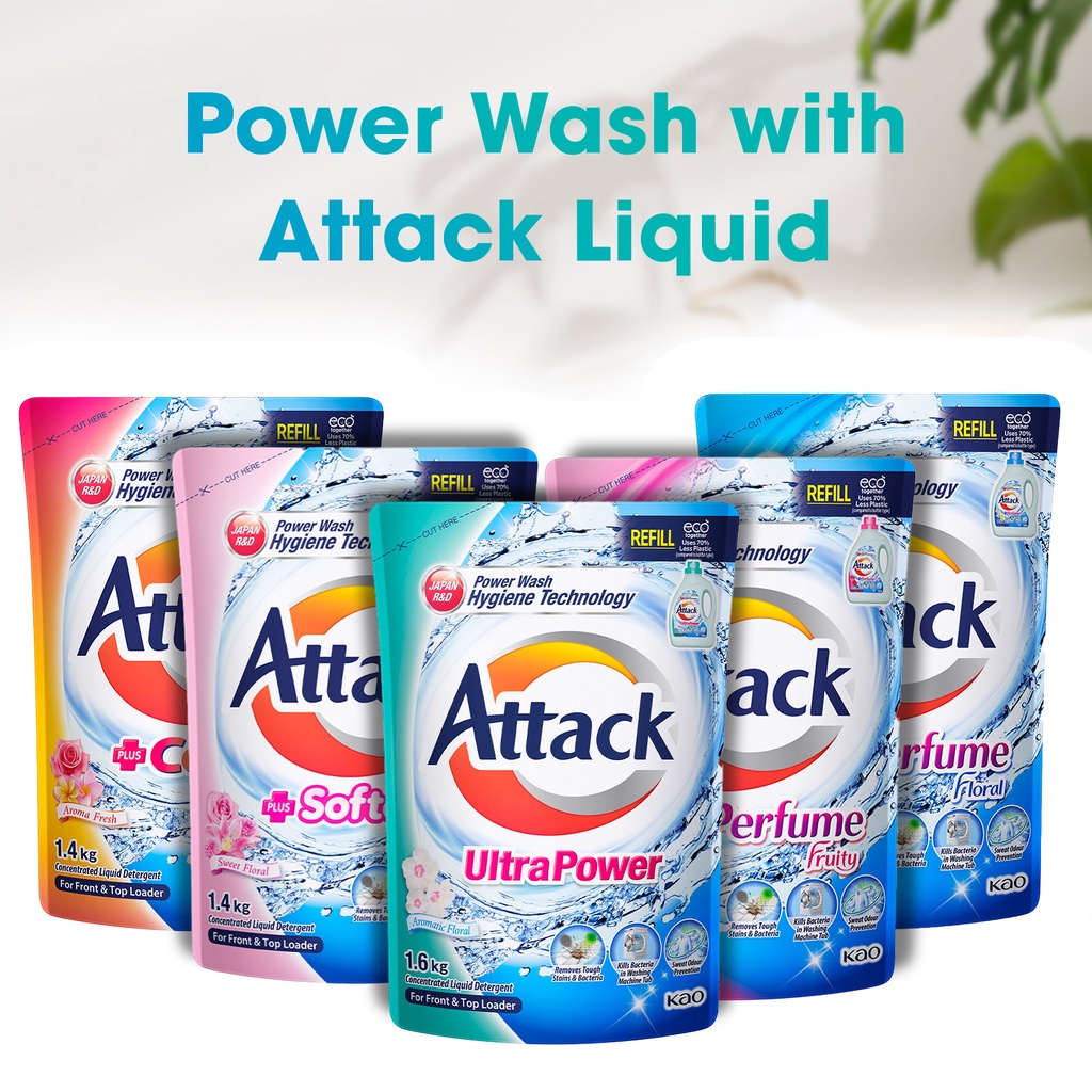Attack Liquid Laundry Detergent Refill 1.4KG / 1.2KG (Carton of 8 ...