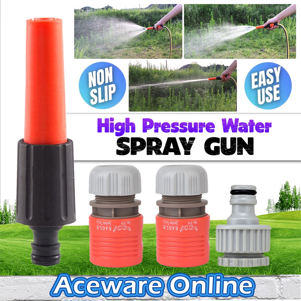 High Pressure Water Spray Gun Garden Hose Spray Nozzle Car Wash Gun ...