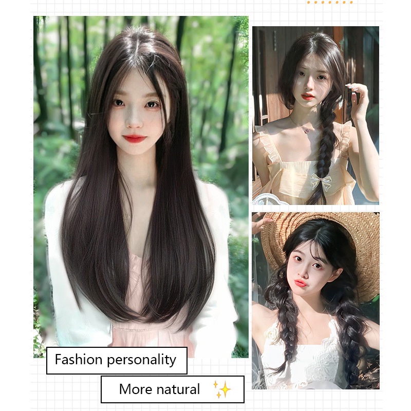 Synthetic Long Hair Extension Clip In Hair One Piece V-shaped Wavy ...