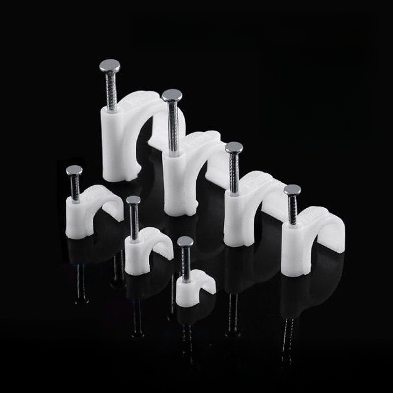 100PCS Steel nail cable clamp Plastic pipe cable clamp Cable tie cement ...