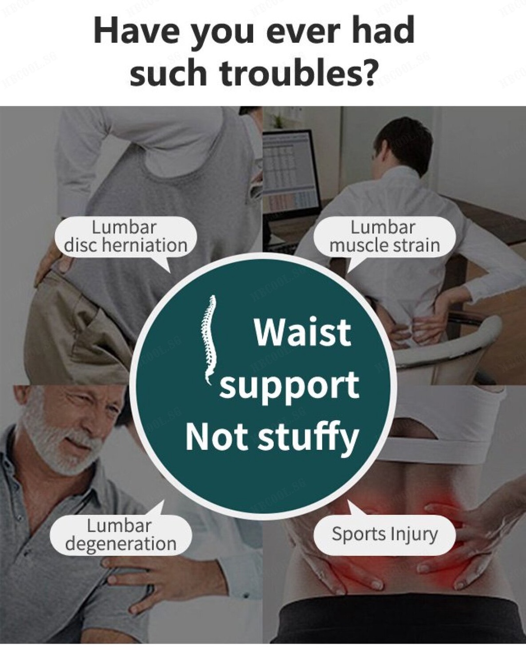 🎈HOT🎈 Waist Back Support Belts Waist Trainer Compression Springs Spine ...