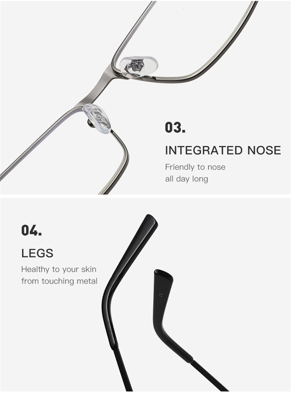 +125,+175,+225,+275 Men's Square Metal Large Frame Reading Glasses ...