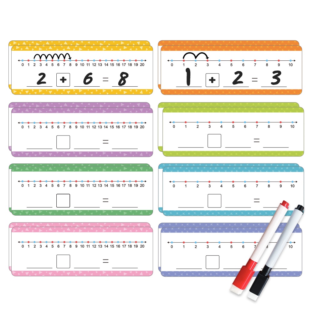 16Pcs Dry Erase Addition and Subtraction Number Line 0-10/ 0-20 ...
