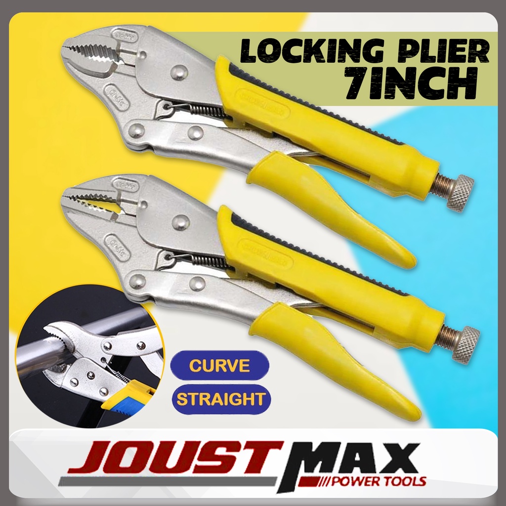 7 Inch Curved Straight Locking Plier Rubber Grip Adjustable Spanner ...