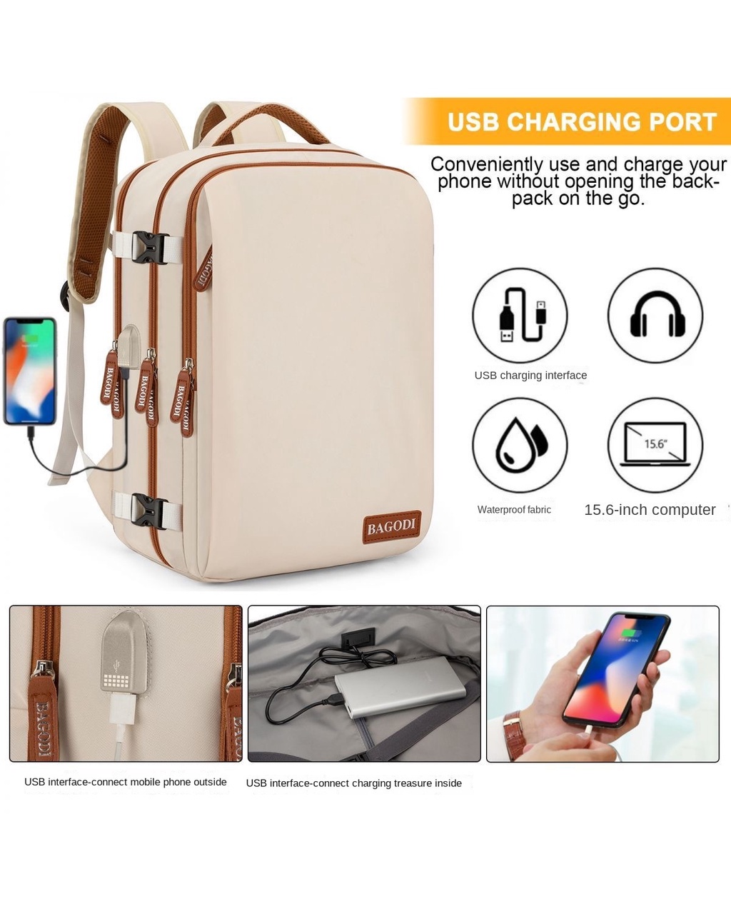 Cross-border backpack men's large-capacity travel backpack college ...