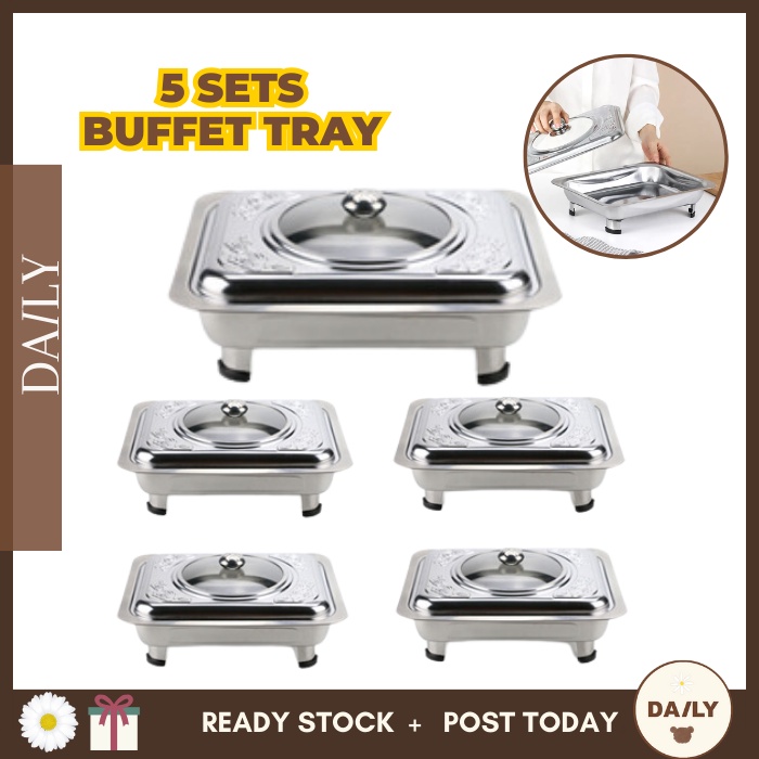 DAILY 5 Set Buffet Tray Buffet Kenduri Buffet Pan Food Tray Bekas Lauk ...