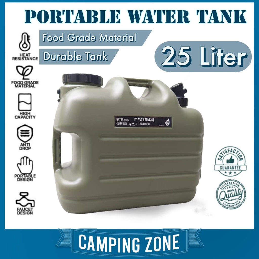 25L Portable Water Tank Camping Water Storage Container BPA Free Bekas ...