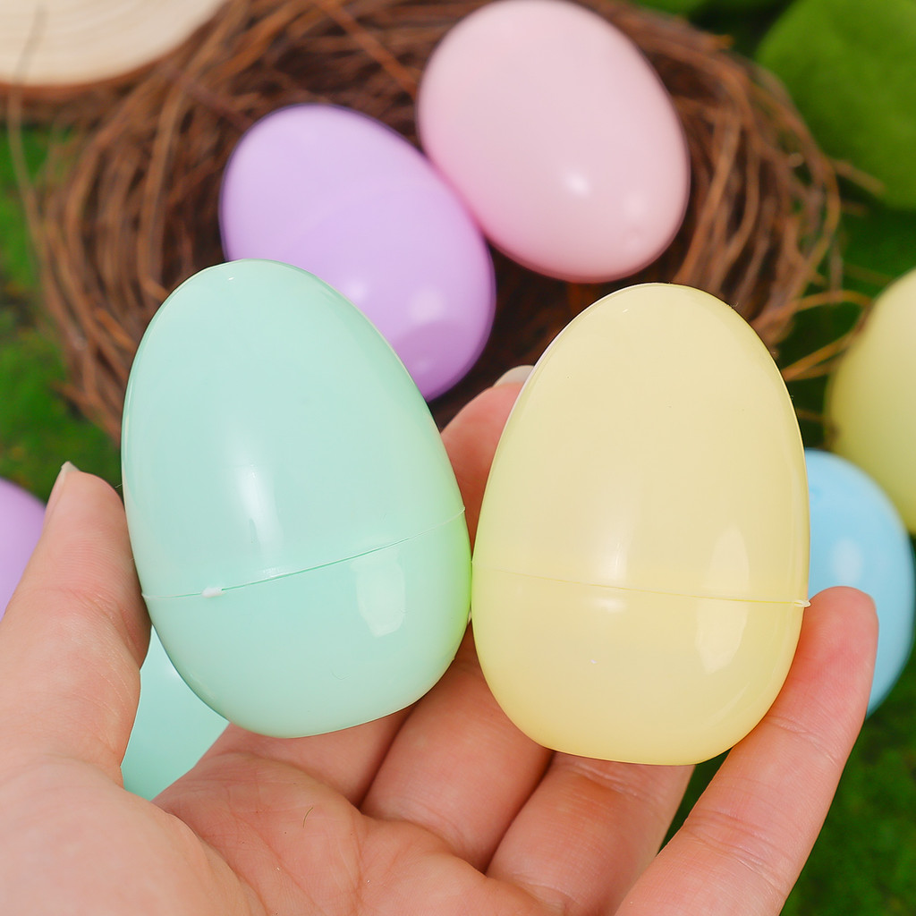 Colorful Fillable Plastic Easter Eggs - Assorted Colors Empty Opening ...