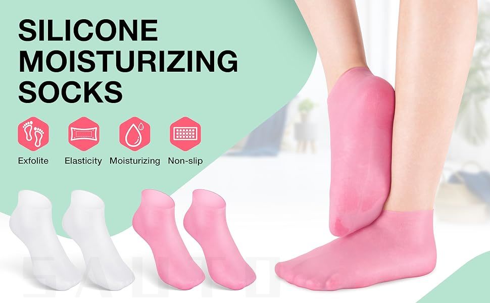 Silicon Gel Spa Socks & Gloves Set - Intensive Moisturizing Treatment ...