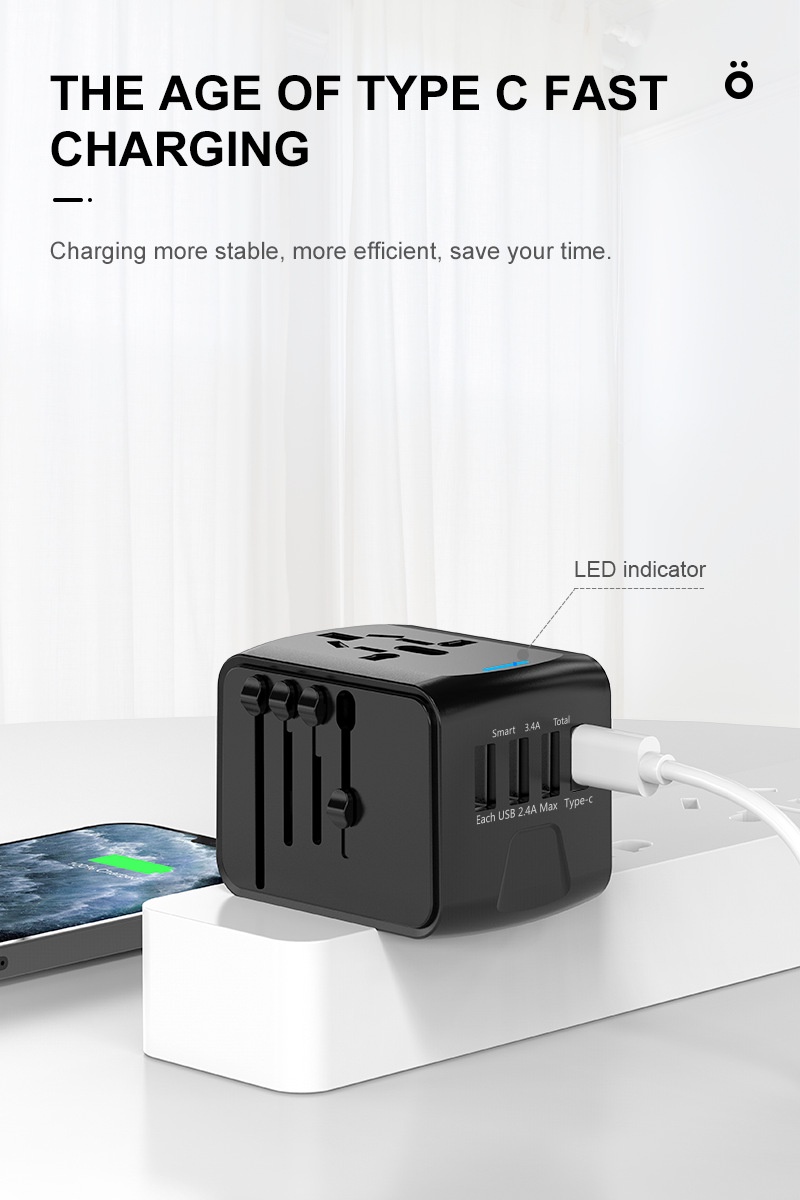 Travel charger multi-function charging stand USB with Type multi ...