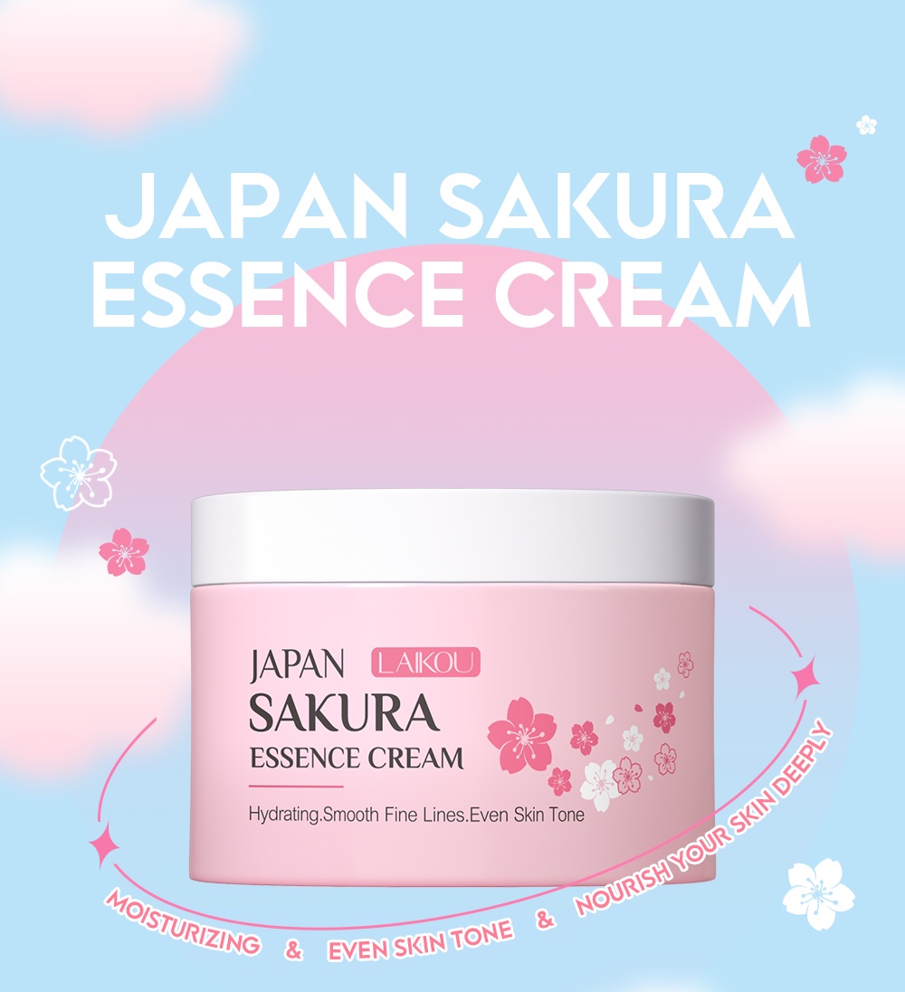 LAIKOU Sakura Facial Cream Repairing Moisturizing Essence Cream Even ...