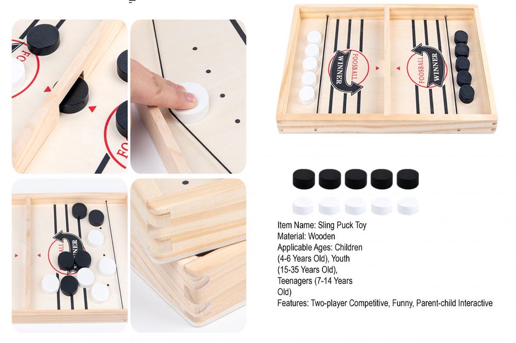 Desktop Sling Puck Toy Exciting Two-player Fast Sling Puck Game with ...