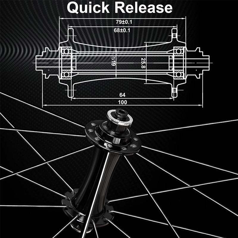 BUCKLOS YN1500 Carbon Fiber Wheelset 700C Road Bike V Brake Wheels 10/ ...
