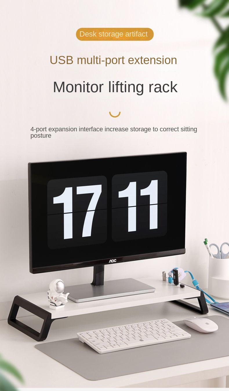 Computer Monitor Elevated Rack Computer Stand Multifunctional Riser ...