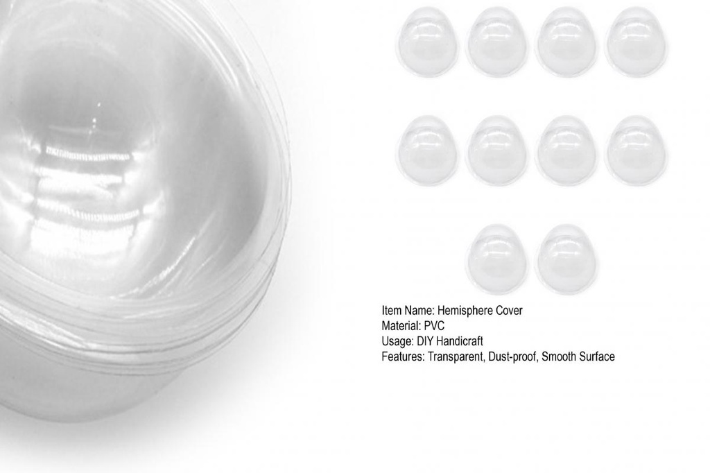 oc 10Pcs 9/12/16cm Hemisphere Dome Covers Globe Half Round Clear Bottle ...